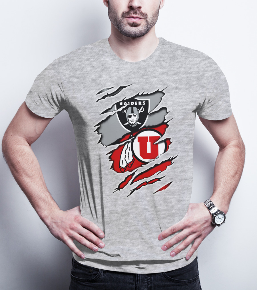 Raiders Utes Logo Fusion Claw Marks T-Shirt
