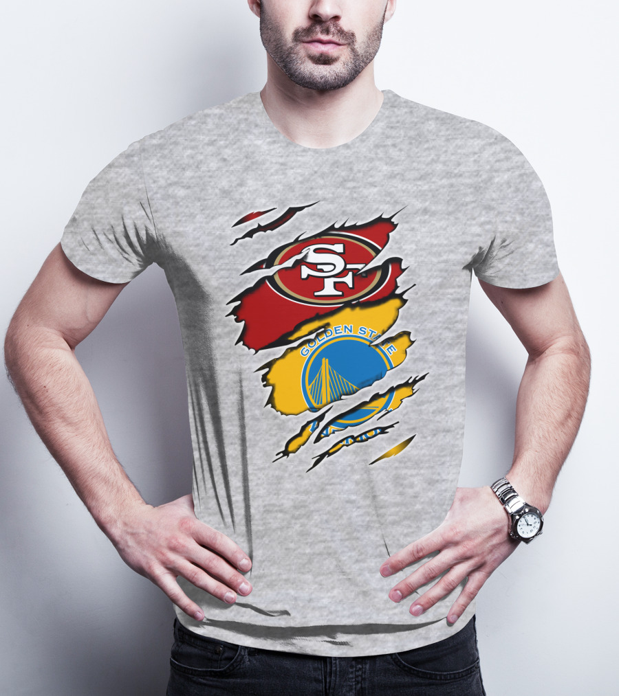 49ERS Golden State Warriors SF Logo Tear T-Shirt