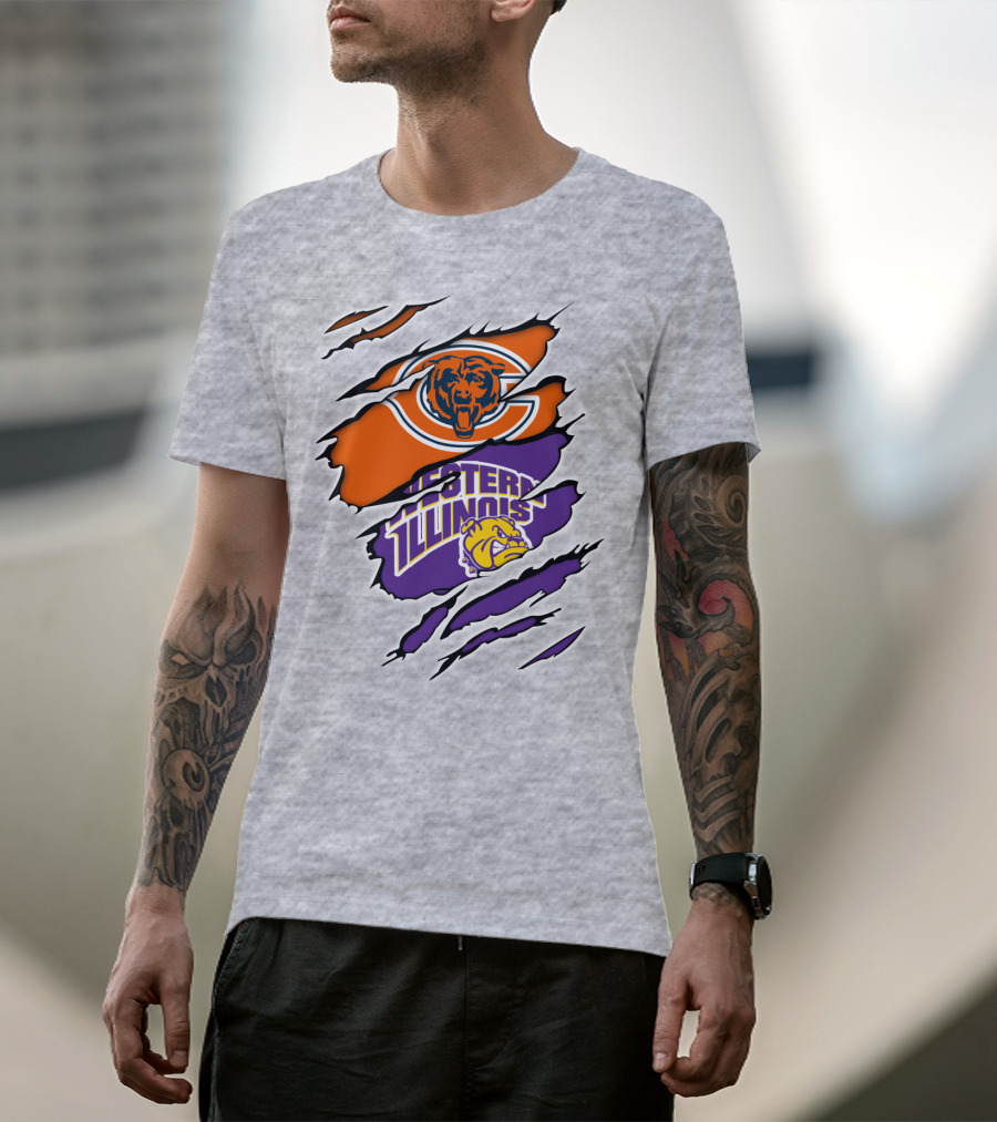 Chicago Bears Western Illinois Leathernecks Claw Marks T-Shirt