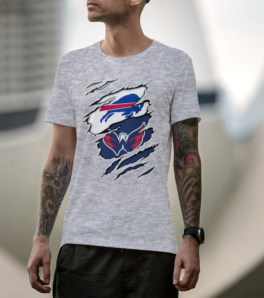 Buffalo Bills Washington Capitals Ripped Claw Marks T-Shirt
