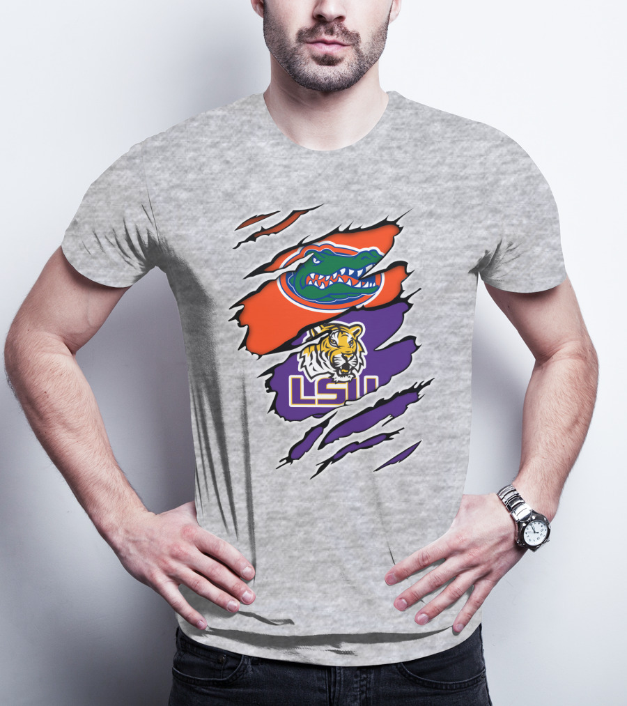 Florida Gators LSU Tigers Rivalry Claw Marks T-Shirt