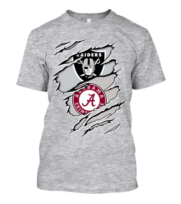 Raiders Alabama Crimson Tide Logo Mashup T-Shirt