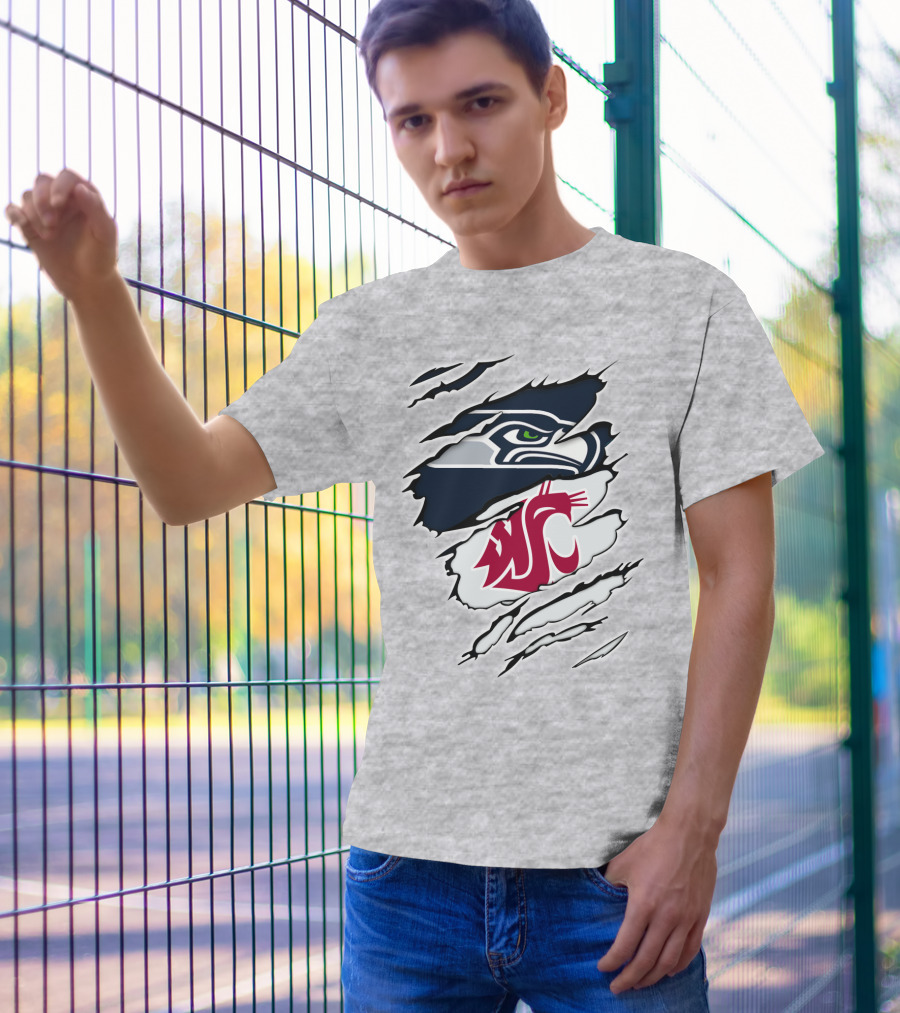 Seahawks Cougars Ripped T-Shirt