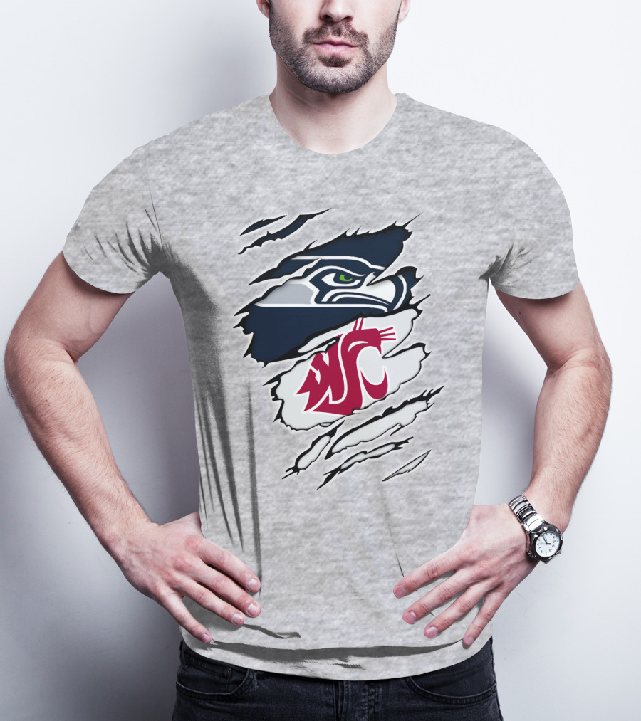 Seahawks Cougars Ripped T-Shirt