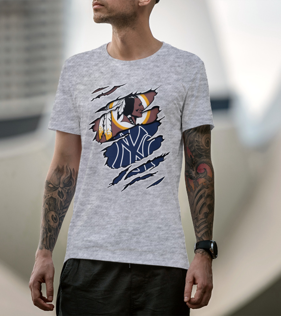 Redskins Yankees Logo Mashup T-Shirt
