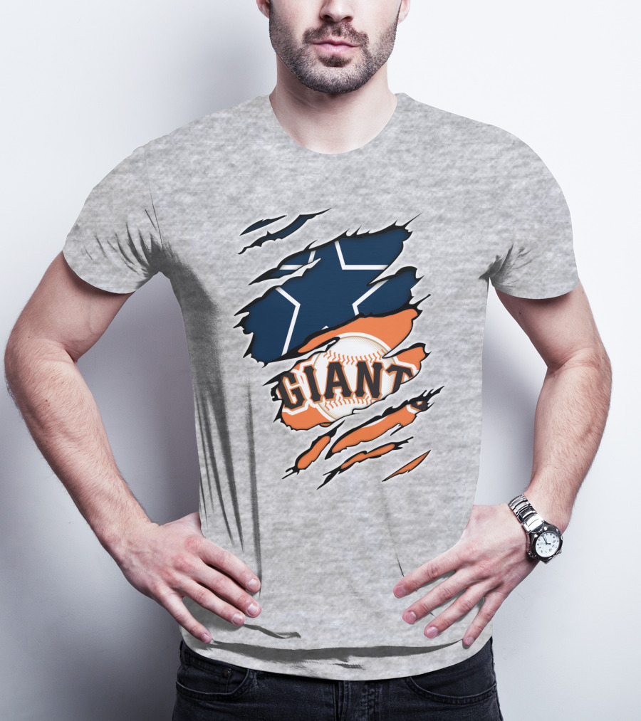 Cowboys Star And Giants Baseball Mashup T-Shirt