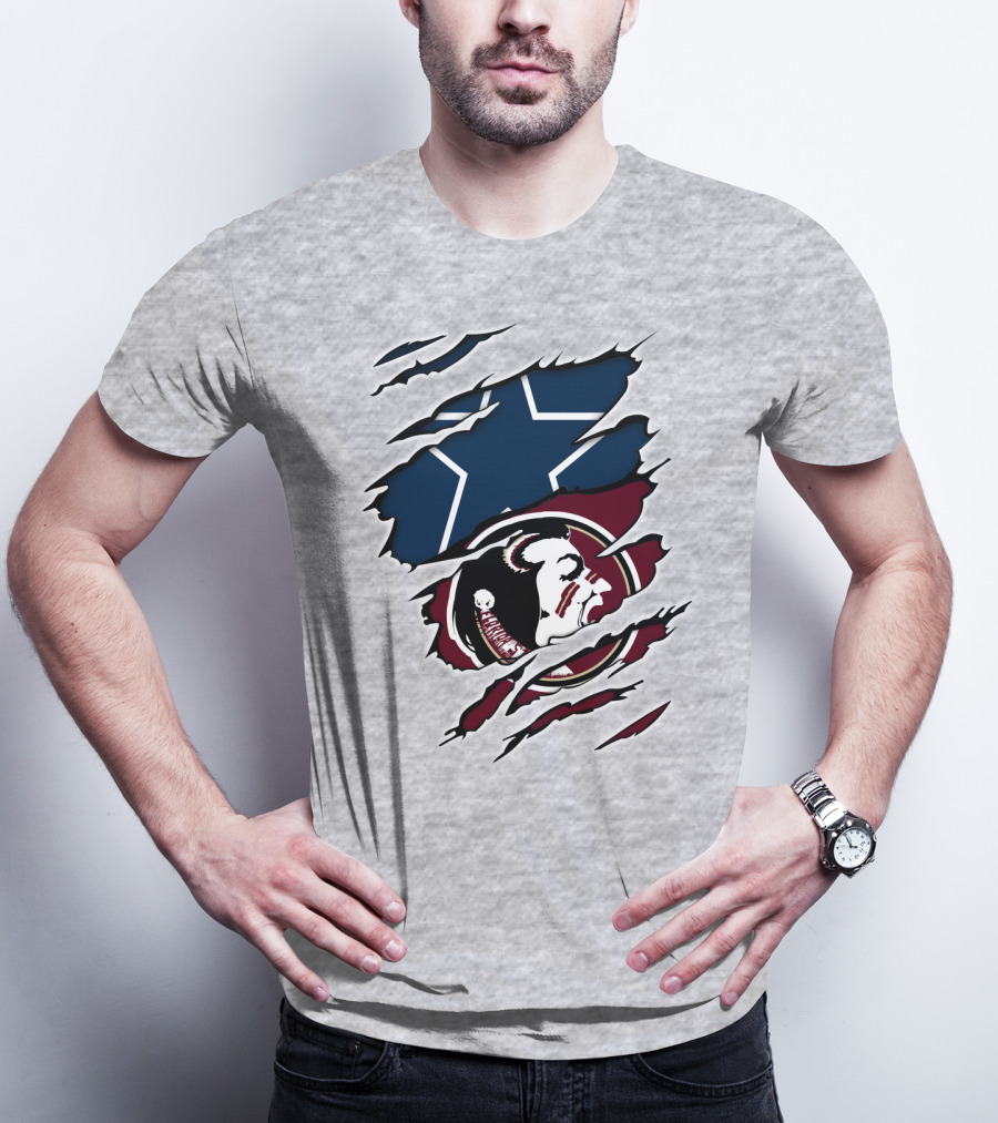 Cowboys Seminoles Star Logo Football Fan Merge T-Shirt