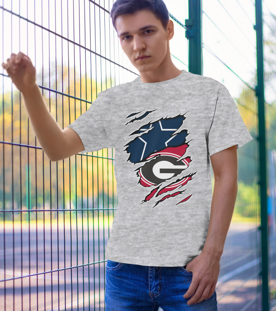 Cowboys Star Georgia Bulldogs G Logo Fusion Rip T-Shirt