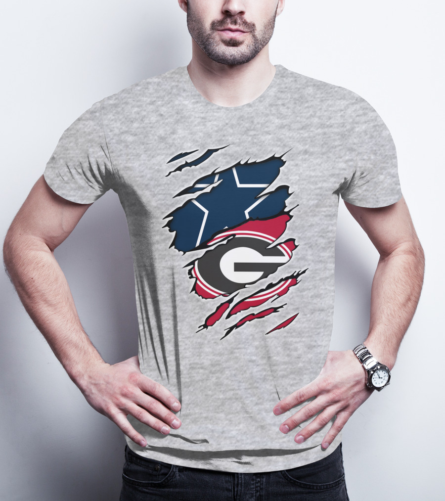 Cowboys Star Georgia Bulldogs G Logo Fusion Rip T-Shirt