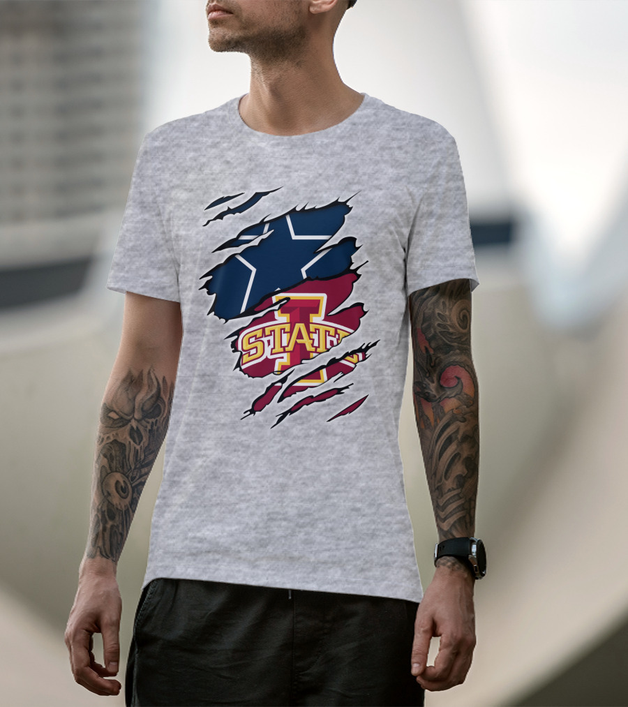 Ripped Dallas Star Iowa State Cyclones T-Shirt