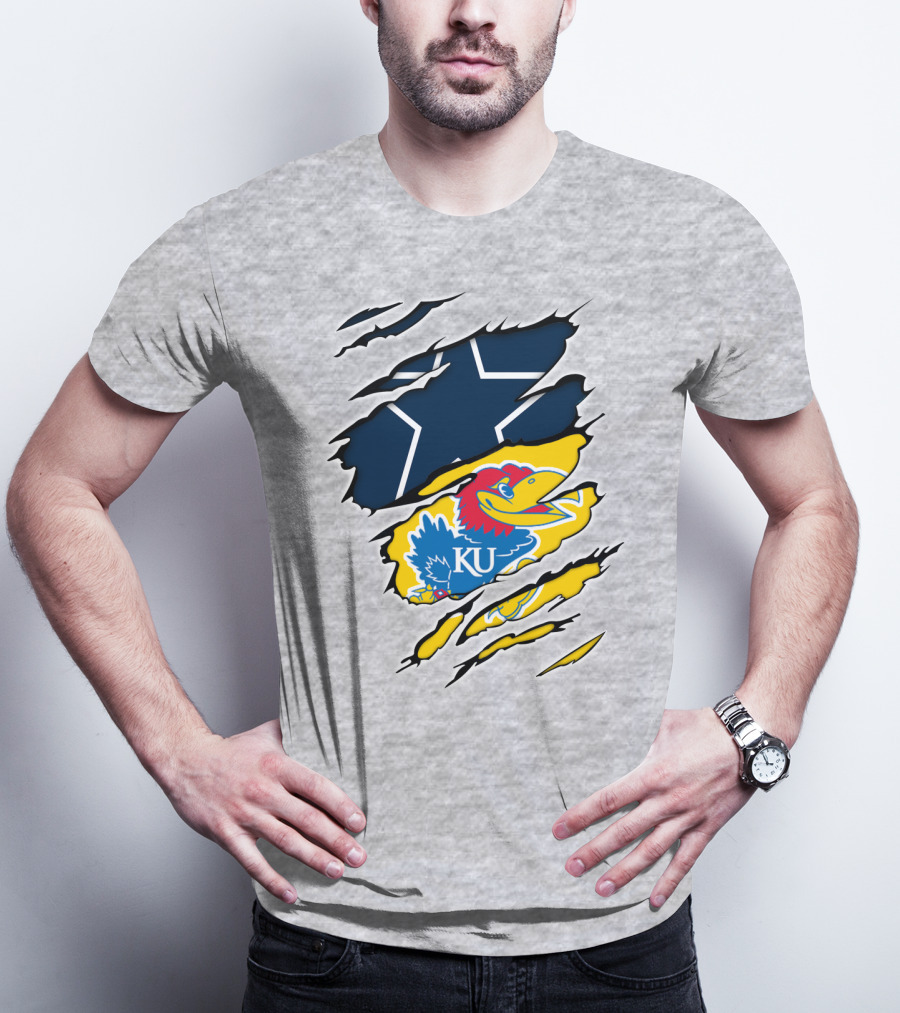 Dallas Cowboys Kansas Jayhawks Unique Blend T-Shirt