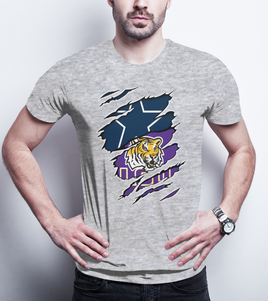 Dallas Cowboys LSU Tigers Combine T-Shirt