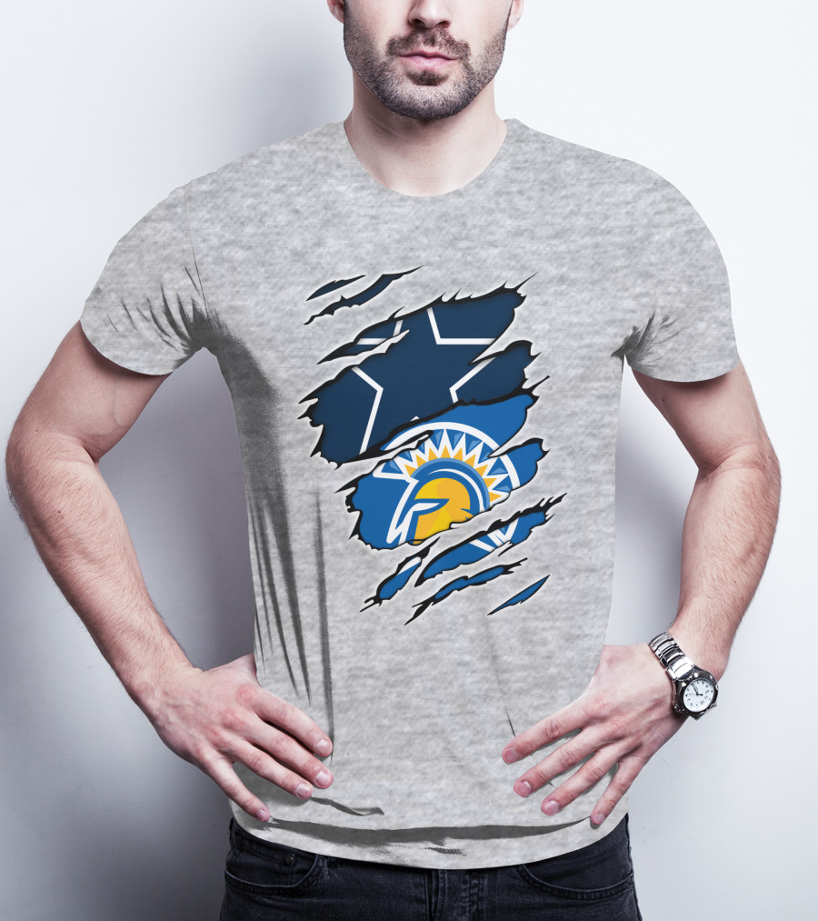 Dallas Cowboys San Jose State Spartans Fan Crossover T-Shirt