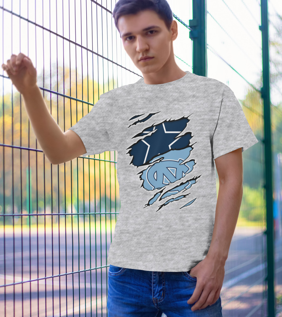 Cowboys Star Tar Heels Logo Dallas Carolina Fans T-Shirt