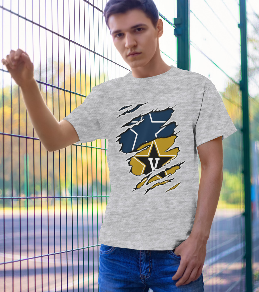 Cowboys Vanderbilt Star Double Logo Tear T-Shirt