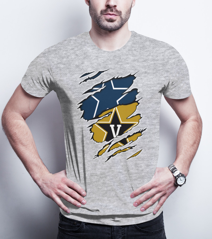 Cowboys Vanderbilt Star Double Logo Tear T-Shirt