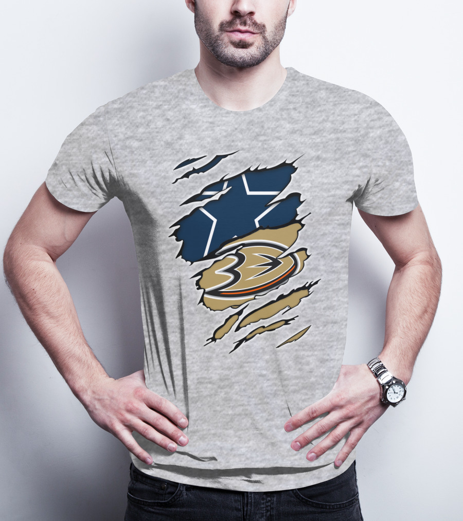 Cowboys Anaheim Ducks Logo Mashup T-Shirt