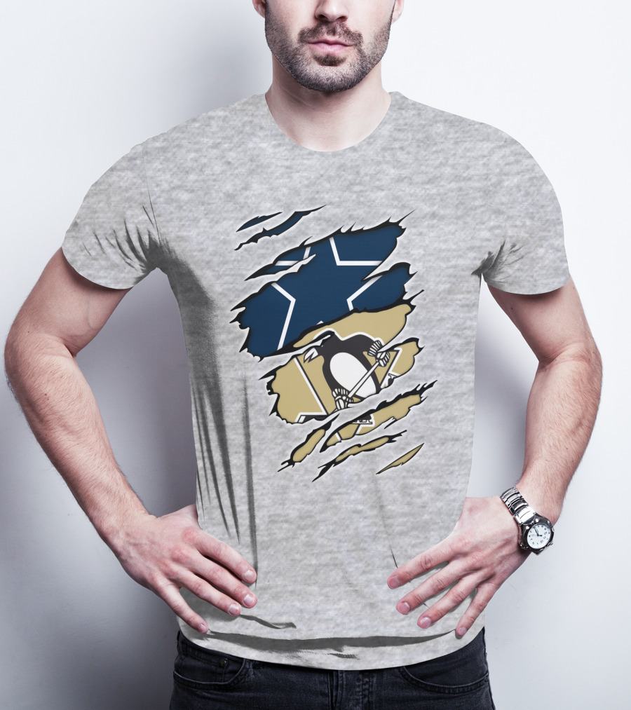 Cowboys Penguins Dallas Pittsburgh Fan T-Shirt