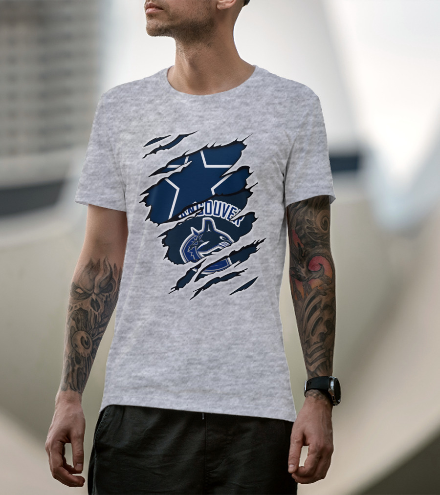 Cowboys Canucks Vancouver Star Claw Marks T-Shirt