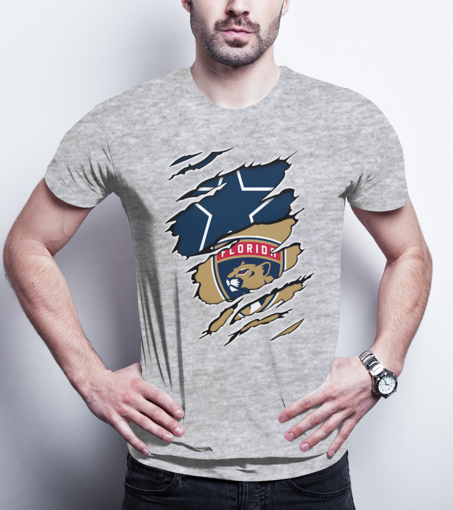 Dallas Cowboys Florida Panthers Emblem Fusion T-Shirt