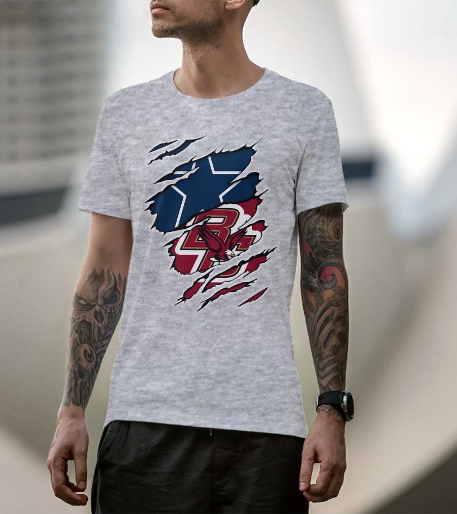 Cowboys Eagles Cowboys Star And Eagle Logos Sports T-Shirt