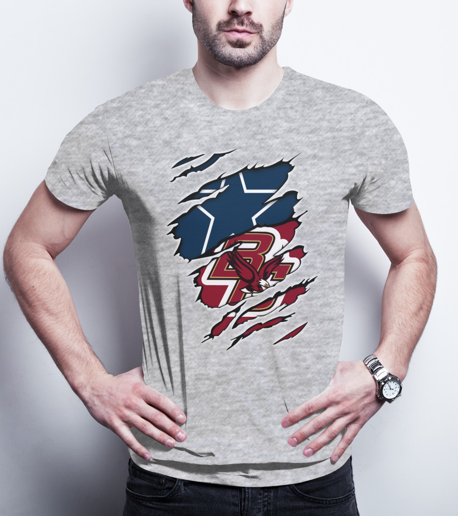 Cowboys Eagles Cowboys Star And Eagle Logos Sports T-Shirt