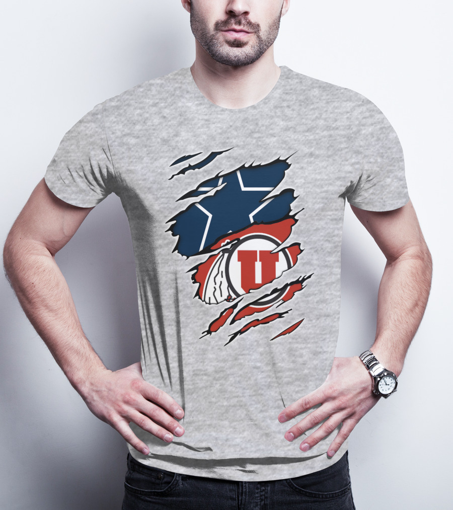 Cowboys Utah Utes Star Claw Rip T-Shirt
