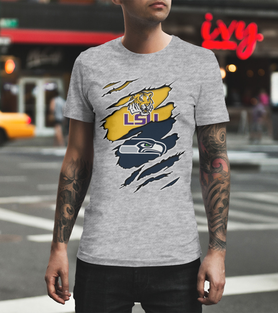 LSU Seahawks Tiger Claw Rips T-Shirt