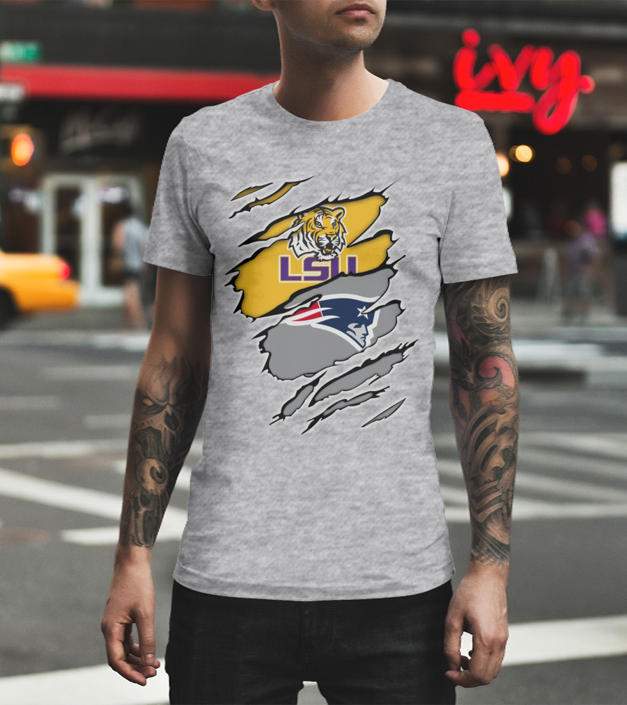 LSU Tigers Patriots Crossover Claw Marks T-Shirt