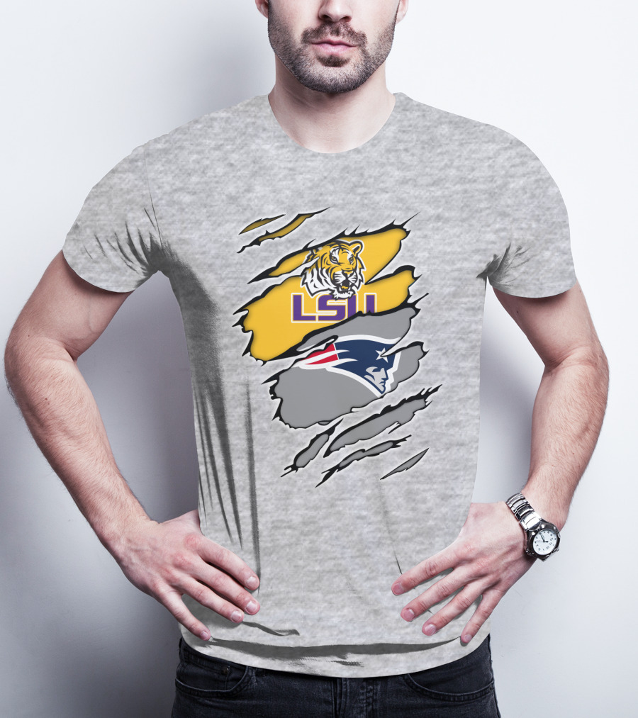 LSU Tigers Patriots Crossover Claw Marks T-Shirt