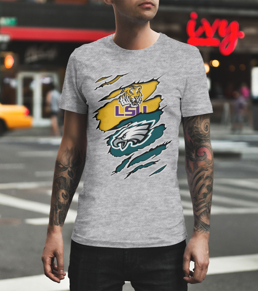 LSU Eagles Tiger And Eagle Scratch T-Shirt