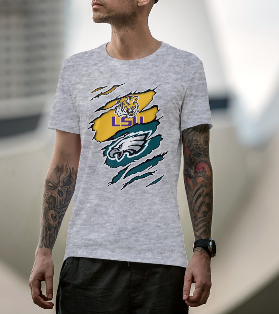 LSU Eagles Tiger And Eagle Scratch T-Shirt