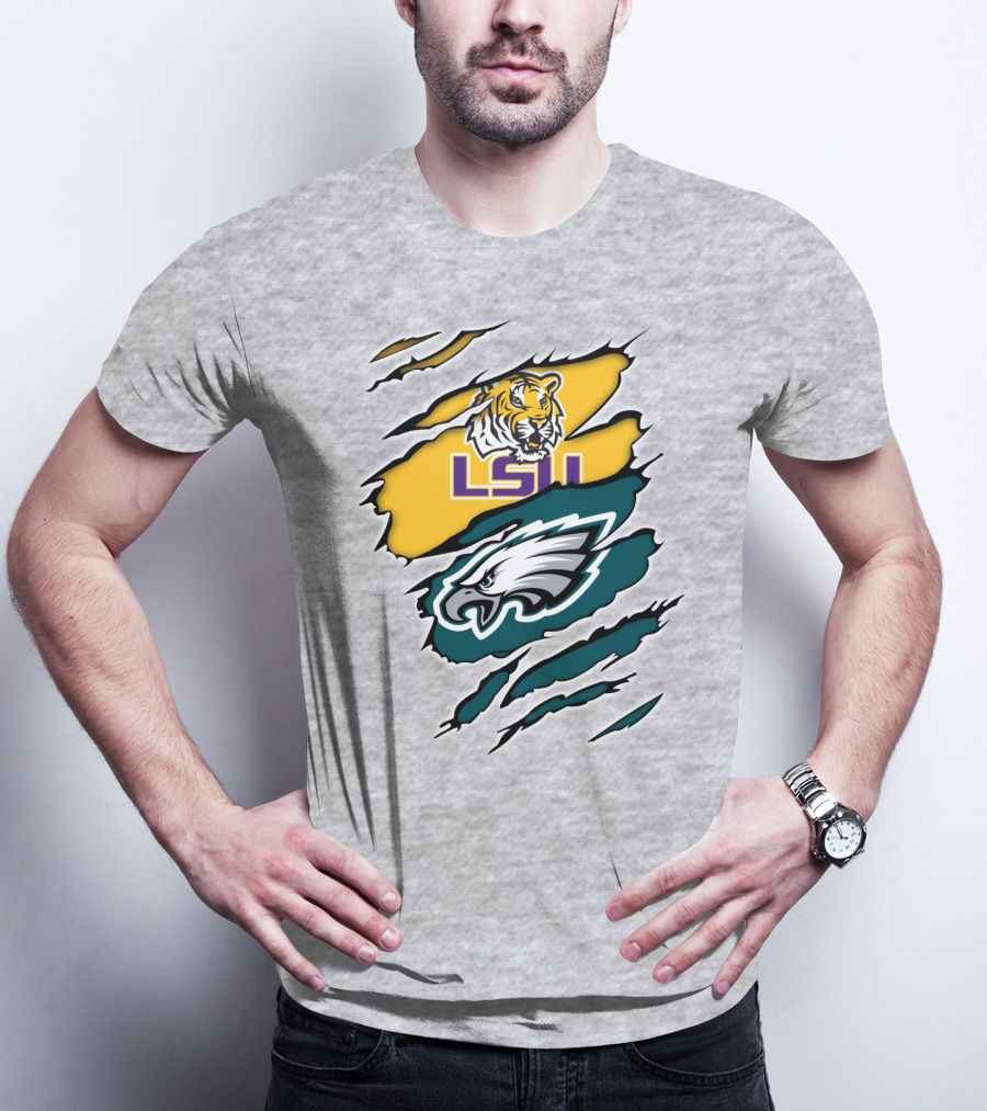 LSU Eagles Tiger And Eagle Scratch T-Shirt