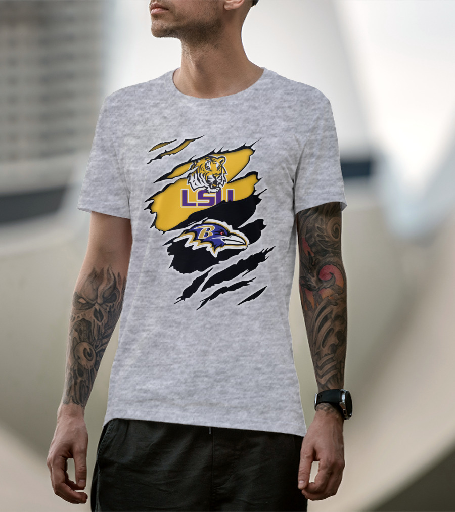 LSU Tigers Baltimore Ravens Claw T-Shirt