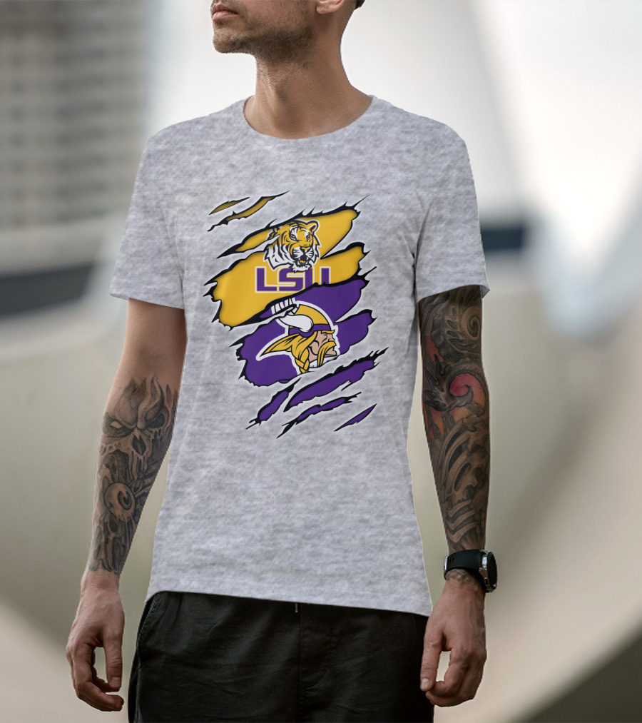 LSU Tigers Vikings Ripped T-Shirt