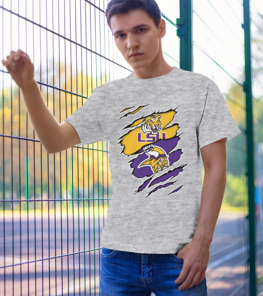 LSU Tigers Vikings Ripped T-Shirt