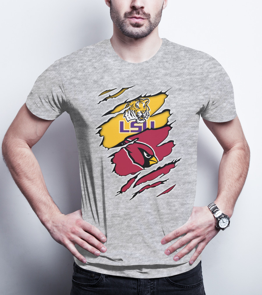 LSU Tigers Cardinals Claw Marks T-Shirt