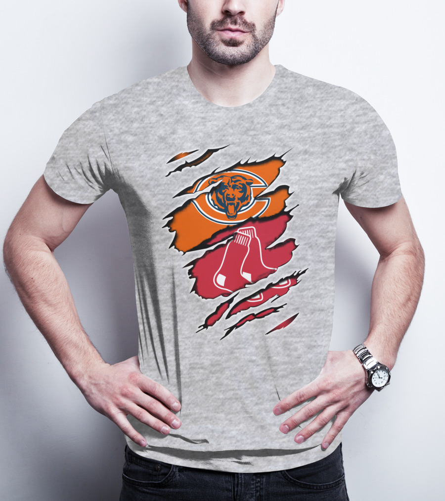 Bears Redsox Chicago Boston Sports Fusion T-Shirt