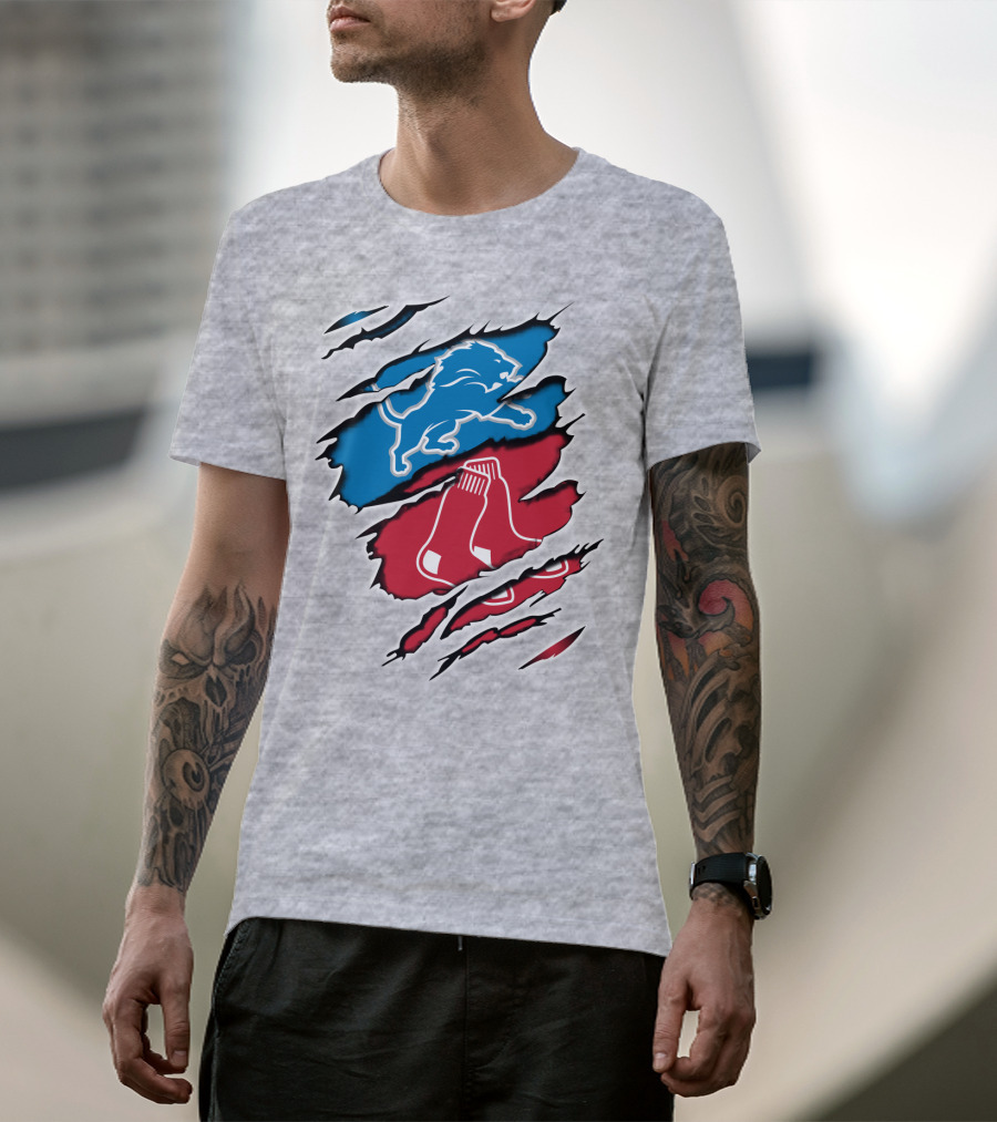 Lions Redsox Sports Crossover T-Shirt