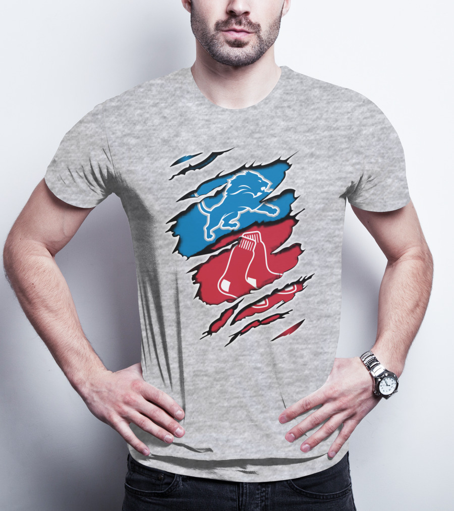 Lions Redsox Sports Crossover T-Shirt