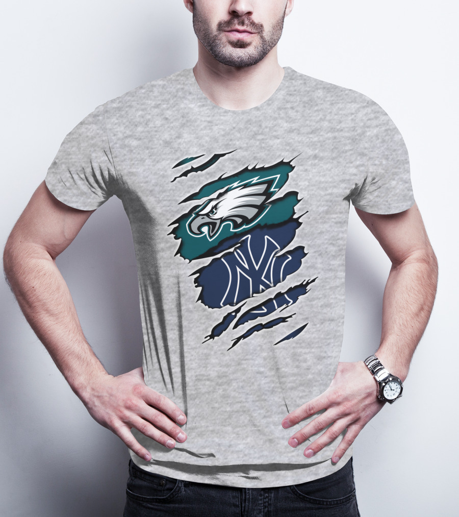 Eagles Yankees Fusion Ripped T-Shirt