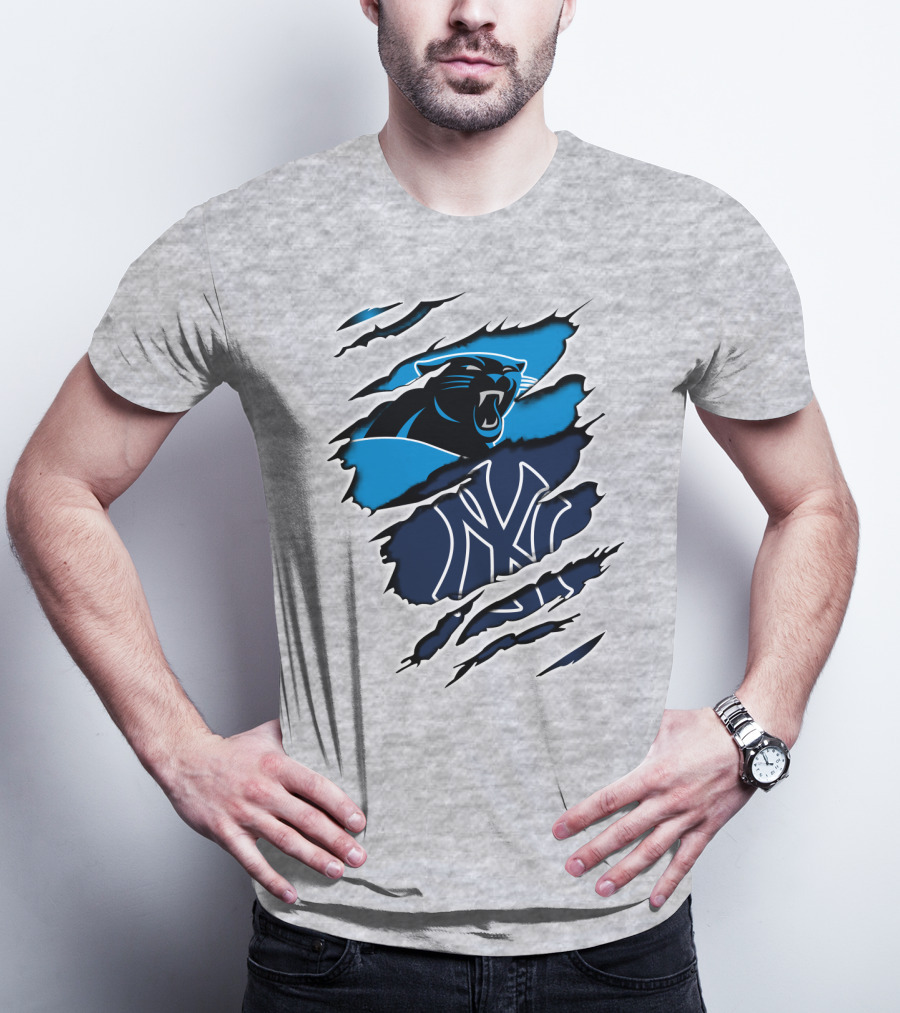 Panthers Yankees Claw Scratch Sports Fusion T-Shirt