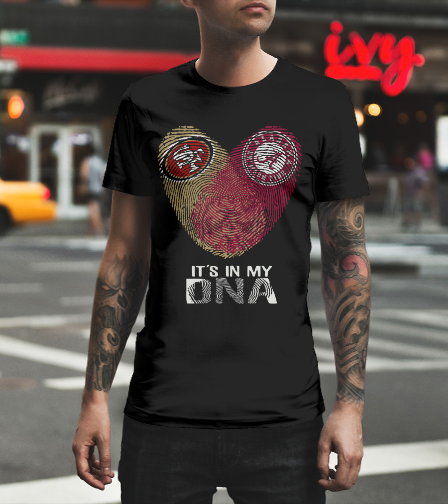 49Ers Alabama It's In My DNA Fingerprint Heart T-Shirt