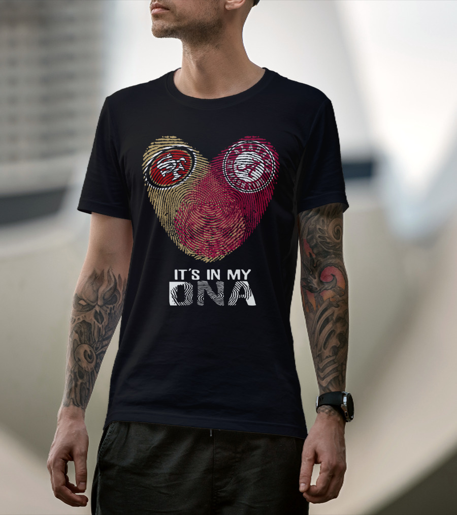 49Ers Alabama It's In My DNA Fingerprint Heart T-Shirt