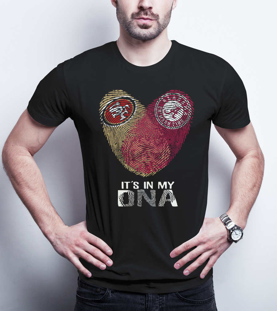 49Ers Alabama It's In My DNA Fingerprint Heart T-Shirt