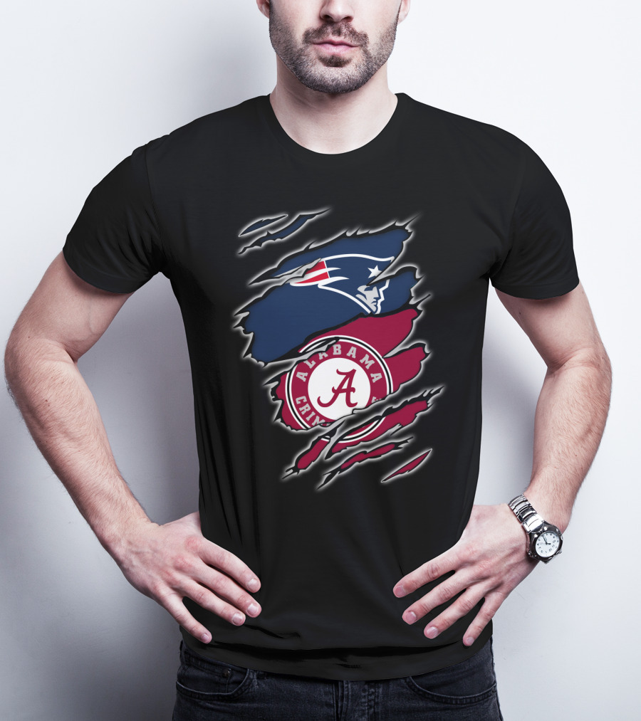 Patriots And Alabama Crimson Tide Fan Collaboration T-Shirt