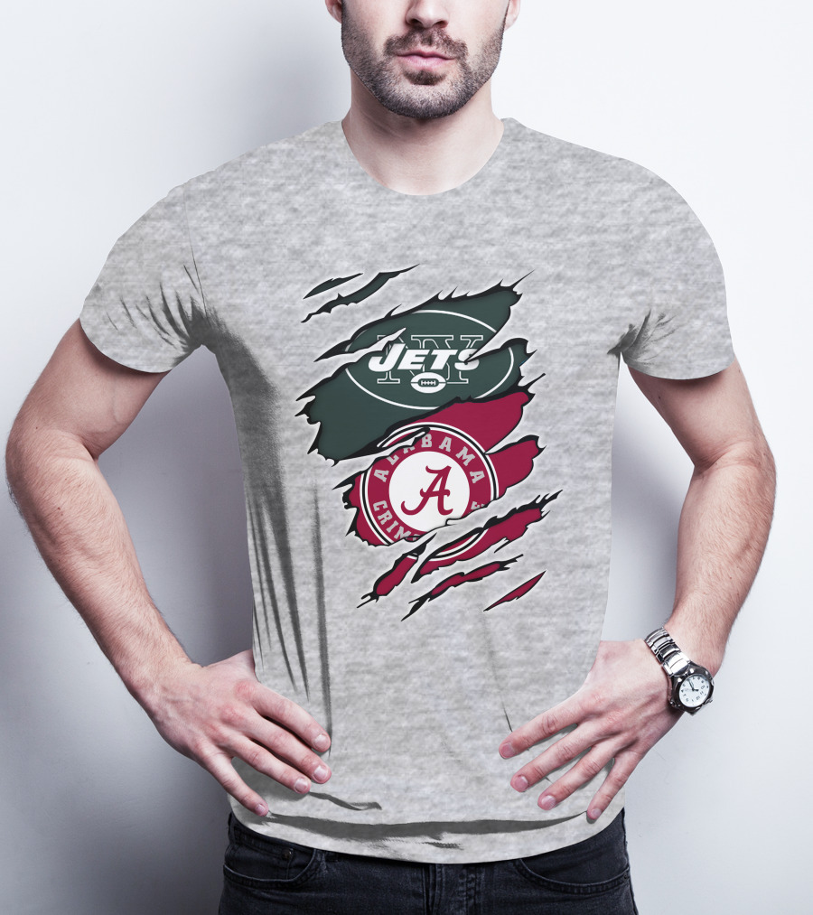 Jets Alabama Crimson Tide Crossover T-Shirt