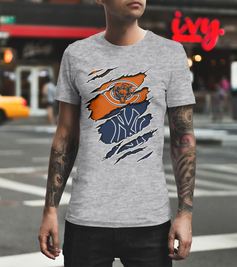 Bears Yankees Yankees Logos Combo T-Shirt