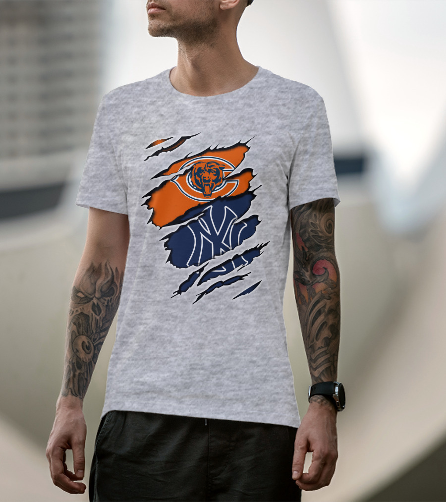 Bears Yankees Yankees Logos Combo T-Shirt