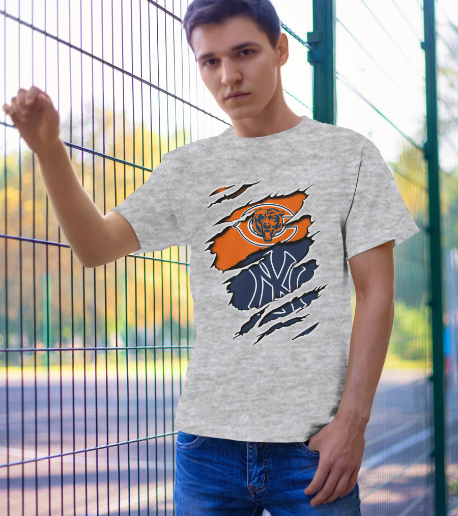 Bears Yankees Yankees Logos Combo T-Shirt